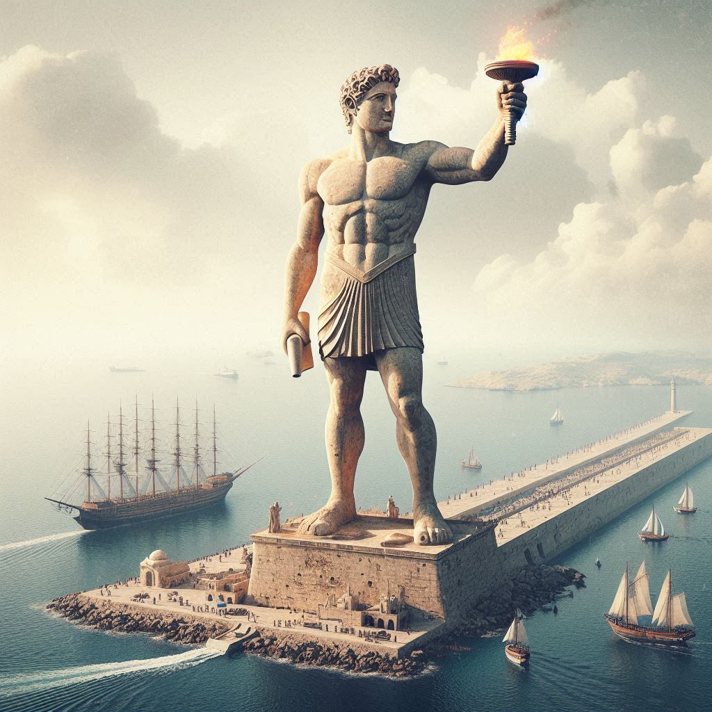 Le Sette Meraviglie del Mondo Antico: Il Colosso di Rodi – Mappa Arcana